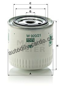 Hydraulický filtr MANN W920/21 (MF W920/21) | autodily-cardo.cz